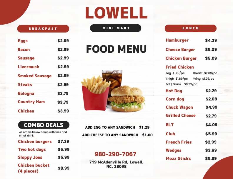 Lowell Mini Mart - Gas Station, Food, Mexican Cuisine & Truck Parking ...
